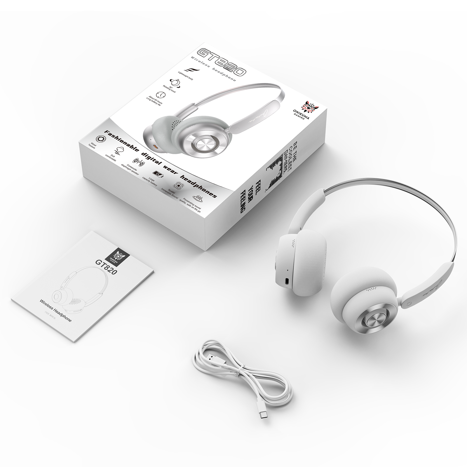 ONIKUMA GT820 Fashion Headphones Headset Headworn Bluetooth Wirelss Li ...