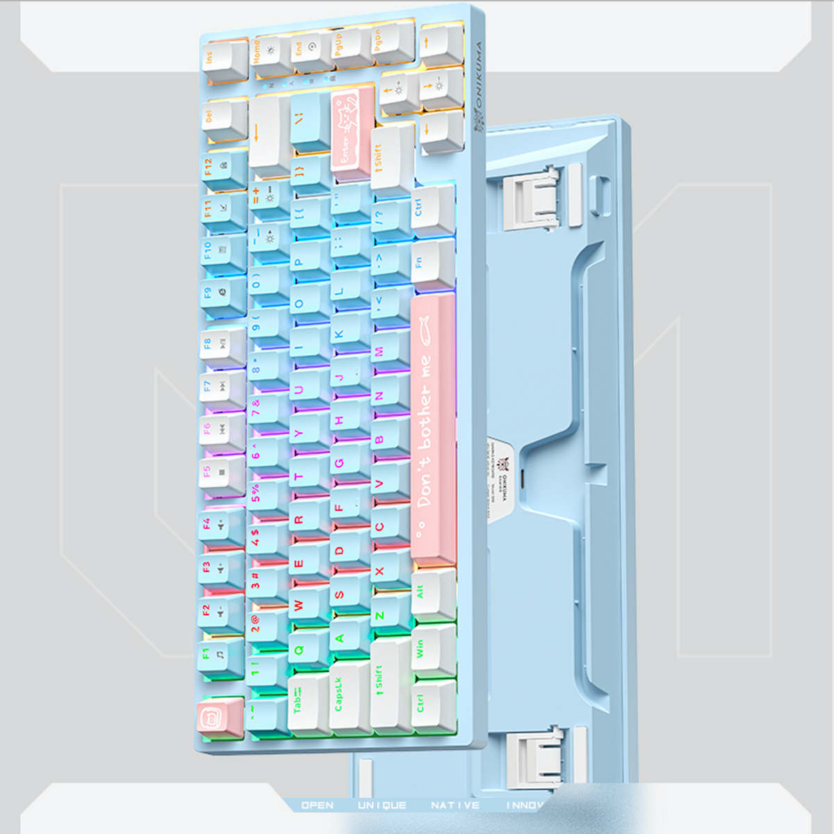 ONIKUMA G52 82 Keys Wired Gaming Keyboard,Mechanical Blue Switch, Rain ...