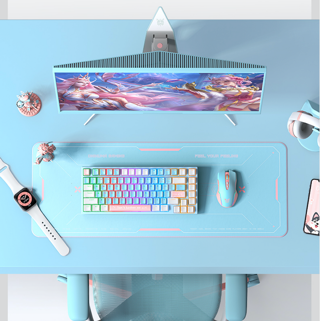 ONIKUMA G52 82 Keys Wired Gaming Keyboard,Mechanical Blue Switch, Rain ...