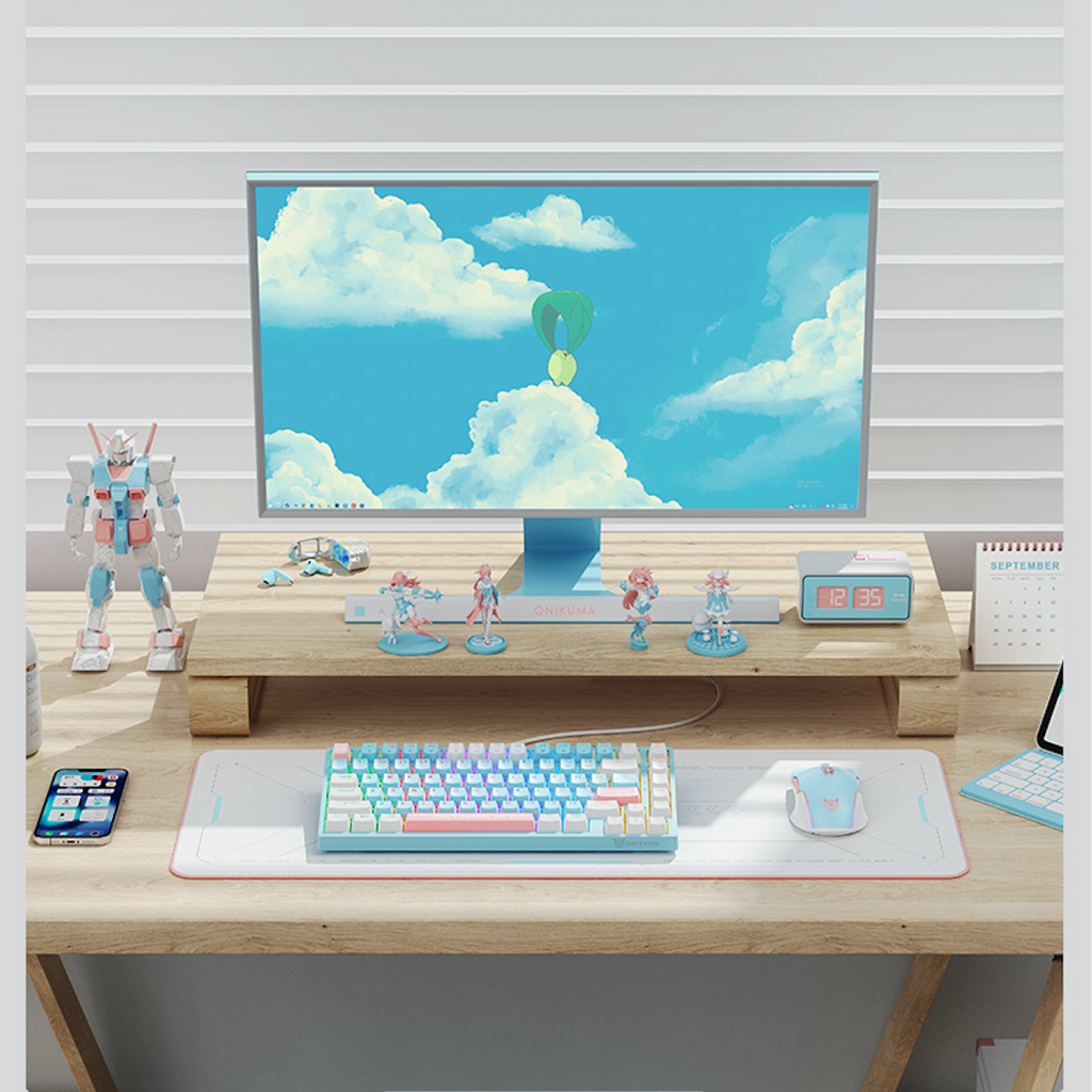 ONIKUMA G52 82 Keys Wired Gaming Keyboard,Mechanical Blue Switch, Rain ...