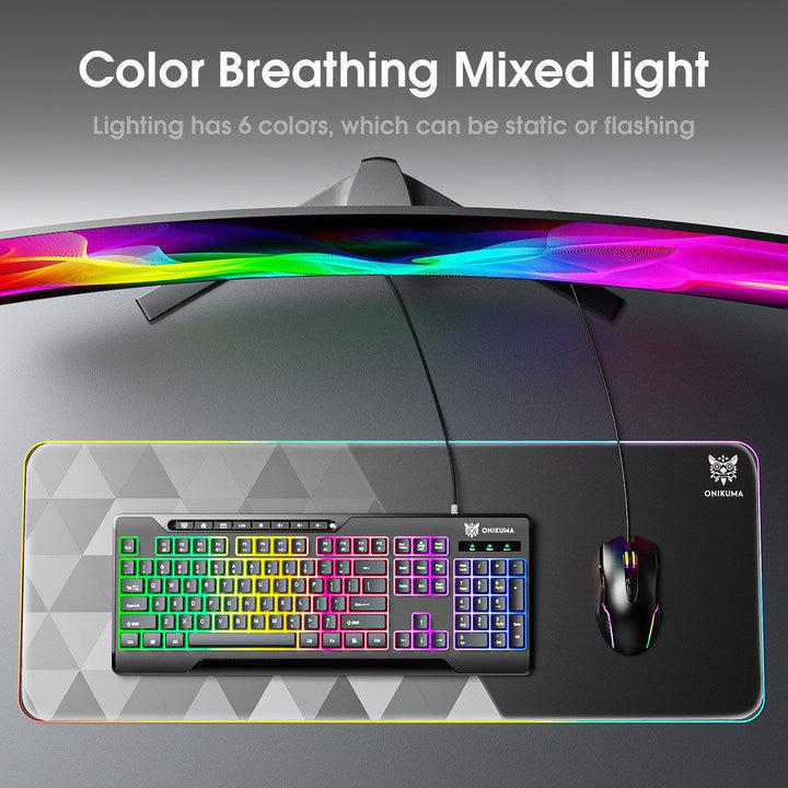 ONIKUMA G32 Matte Black Wired Gaming Keyboard with RGB Backlit Matte ...