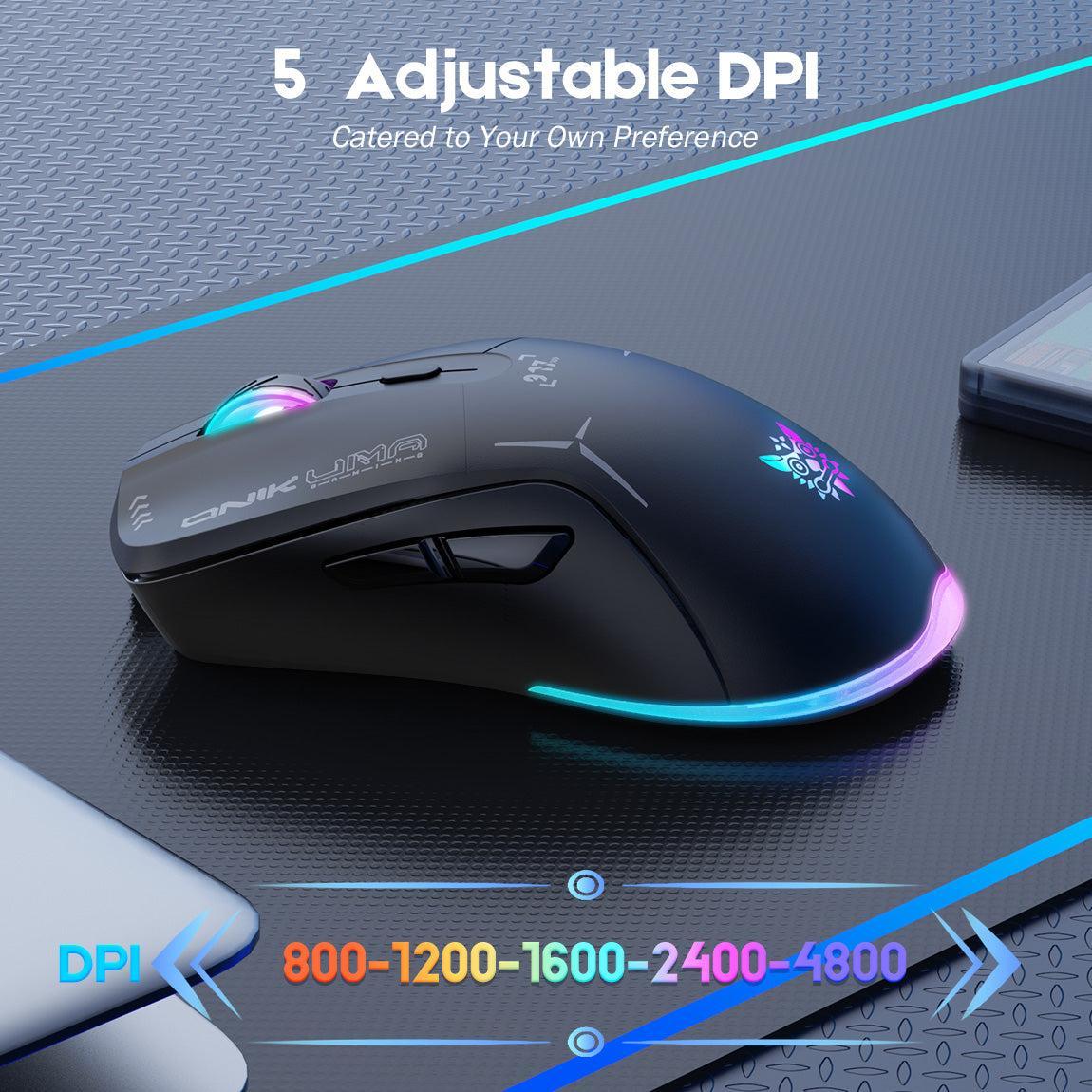 Onikuma CW917 Wireless Gaming Mouse, 4800 DPI Wired/Wireless Gamer Mou ...