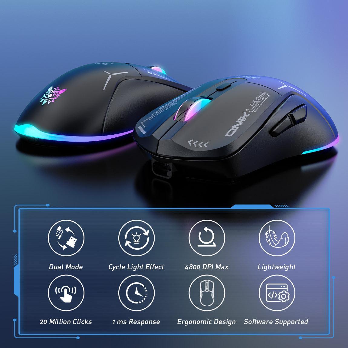 Onikuma CW917 Wireless Gaming Mouse, 4800 DPI Wired/Wireless Gamer Mou ...
