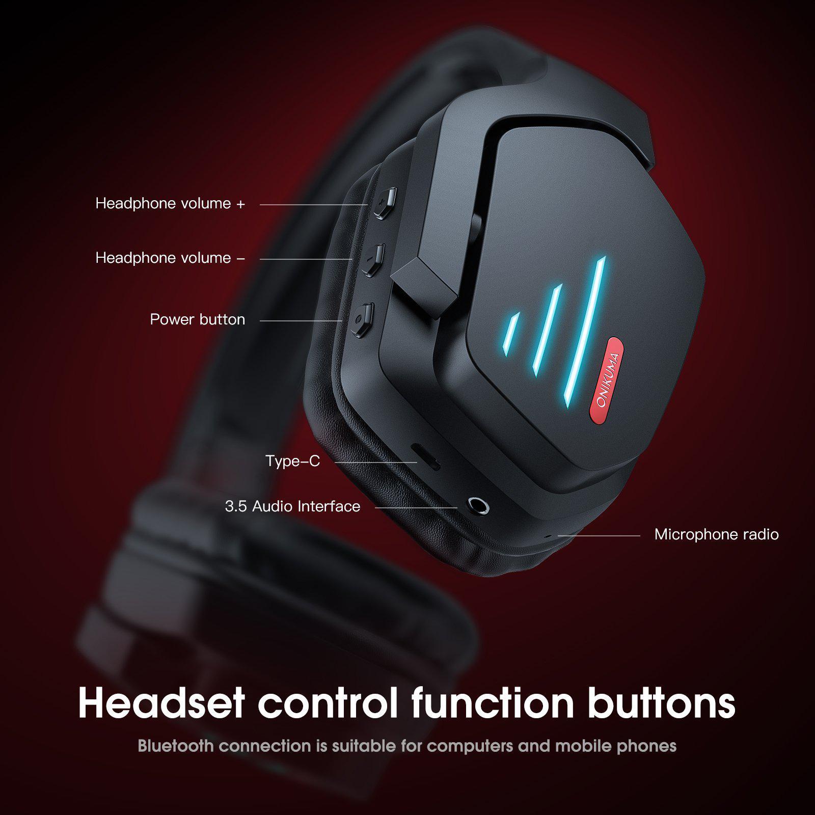 ONIKUMA B60 Wireless Bluetooth Gaming Headset – Onikuma Gaming