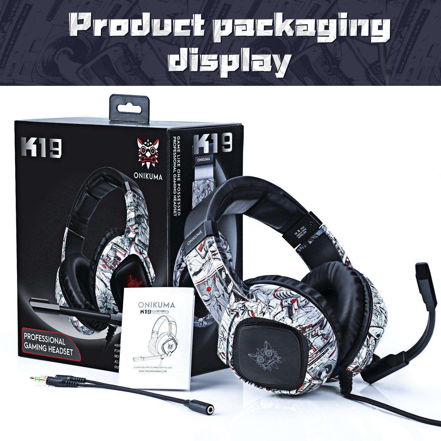 ONIKUMA K19 Professional Gaming Headphone with RGB LED Backlight ...