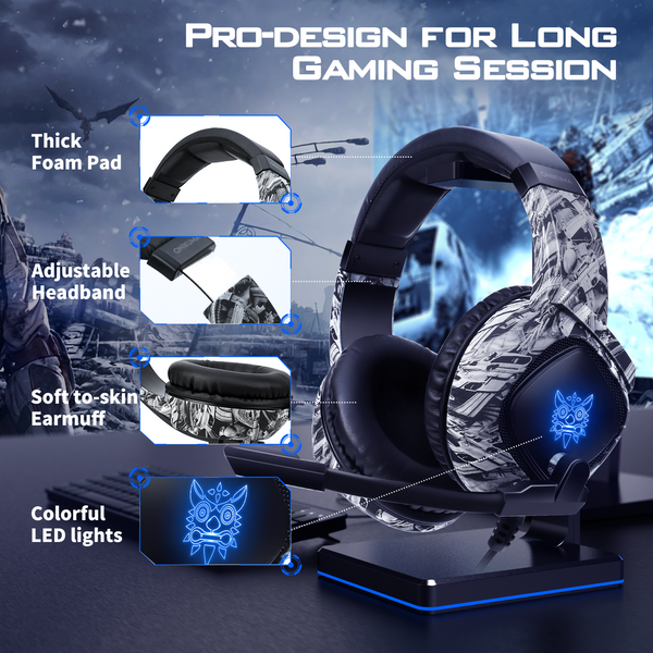 ONIKUMA K19 Professional Gaming Headphone with RGB LED Backlight ...