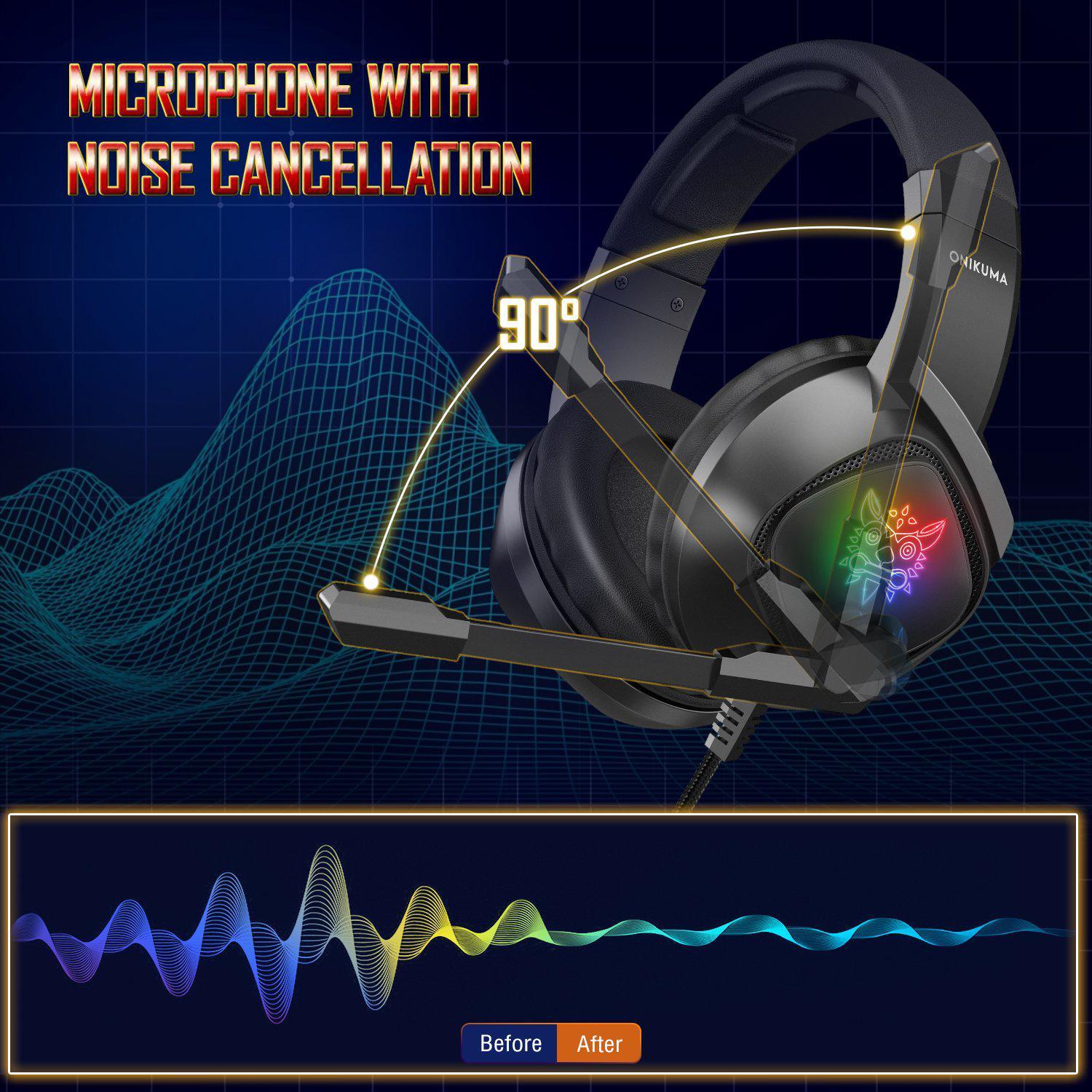 ONIKUMA K19 Professional Gaming Headphone with RGB LED Backlight ...