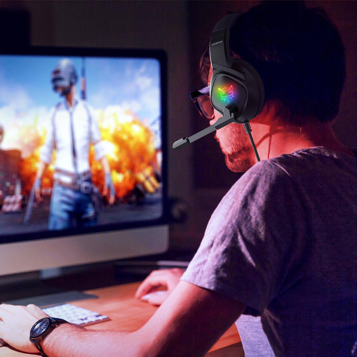 ONIKUMA K19 Professional Gaming Headphone with RGB LED Backlight ...