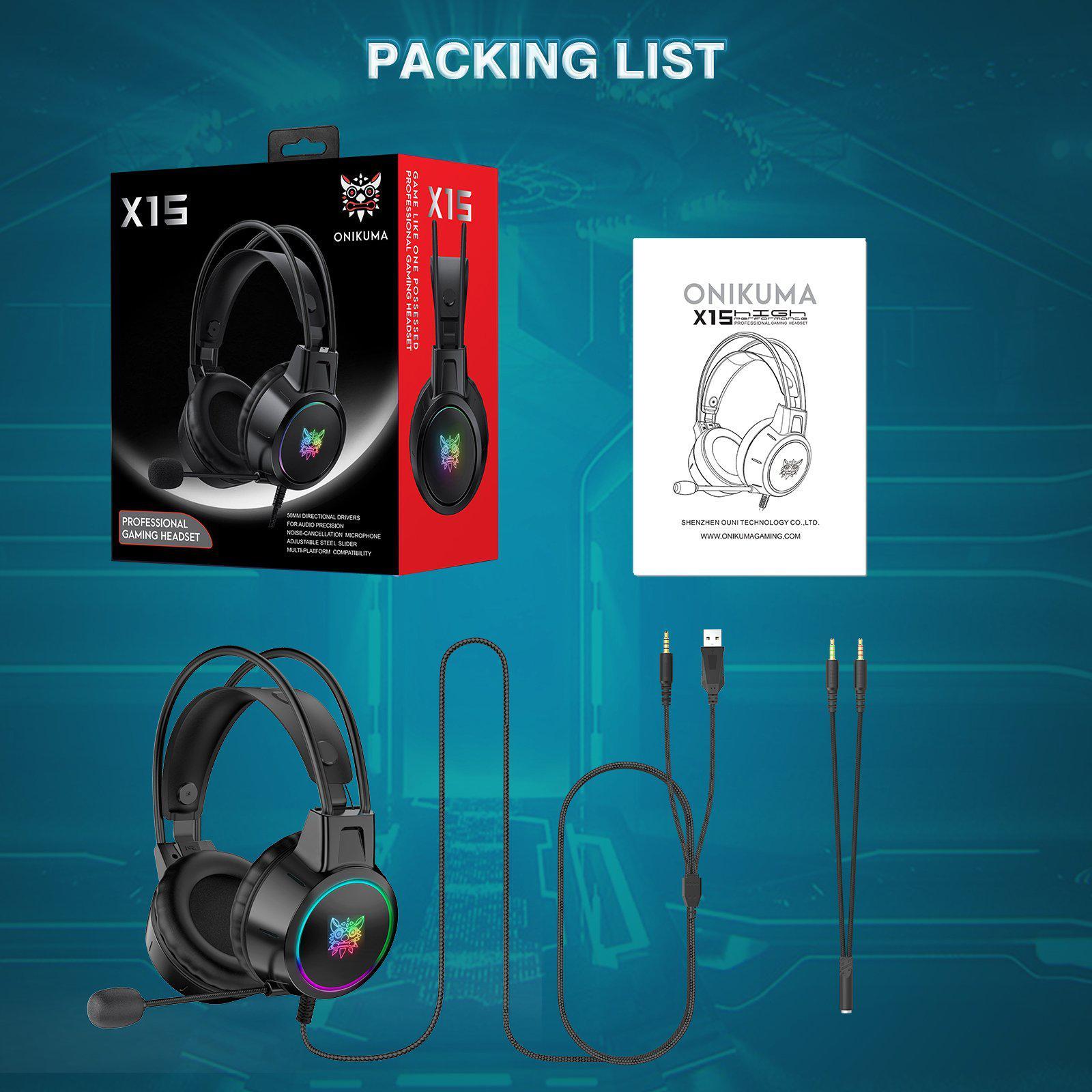 ONIKUMA X15 PRO Double-Head Beam Noise Cancelling Microphone Durable S ...